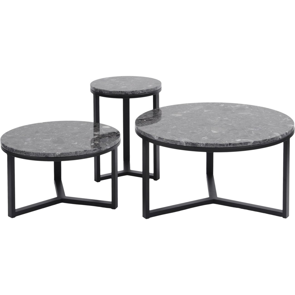 Libra Shoreditch Black Metal and Grey Travisso Coffee Table, Large ...